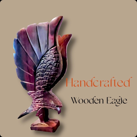 Handcrafted | Art | Handcrafted Wooden Eagle Sculpture Kn2 | Poshmark